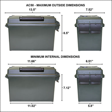 AC50C - Ammo Storage Can 50 Caliber Field Boxes, Lockable Storage Box